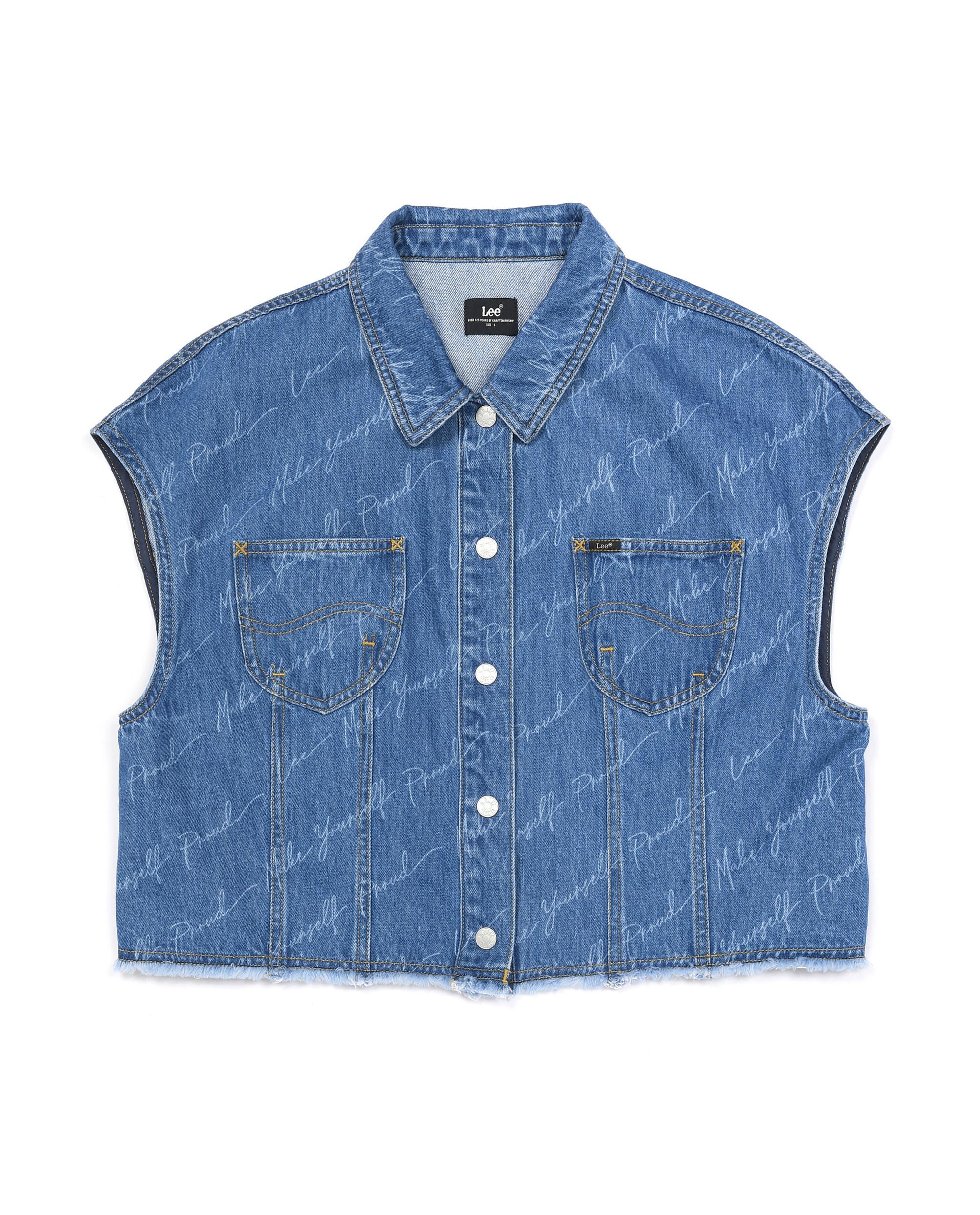 ALLOVER PRINT DENIM VEST | LEE